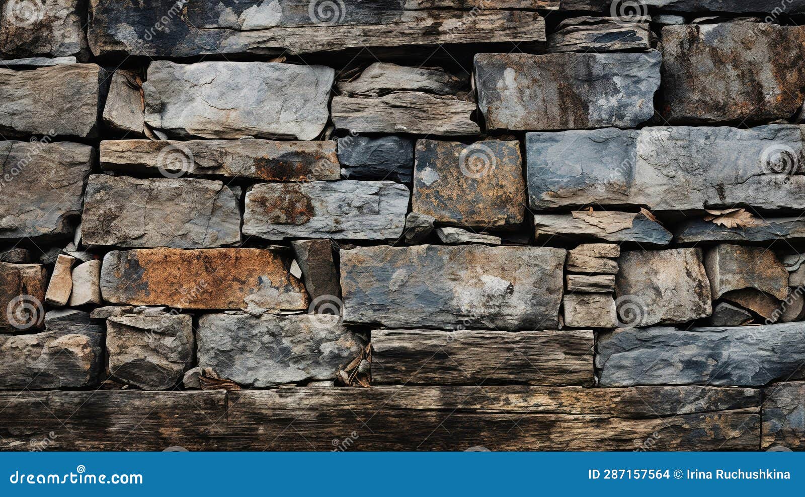 Old Stone Wall Texture Background. Generative AI Stock Illustration ...