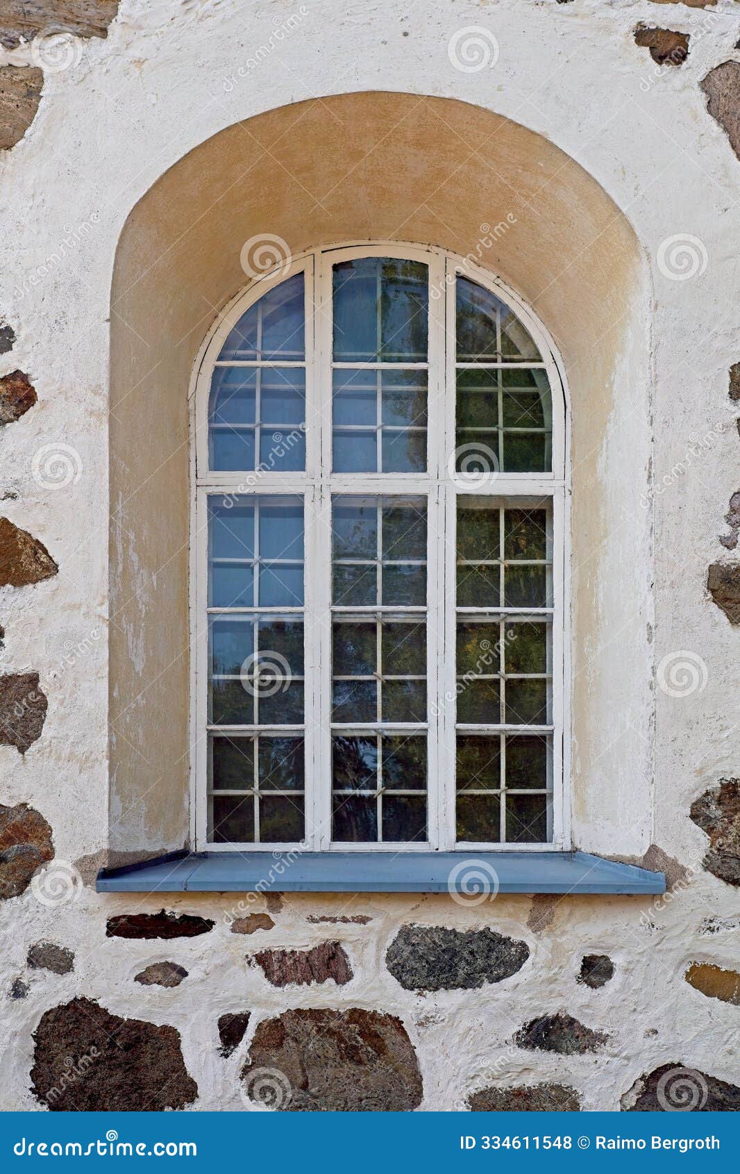 Window on stone wall. stock photo. Image of window, painted - 334611548