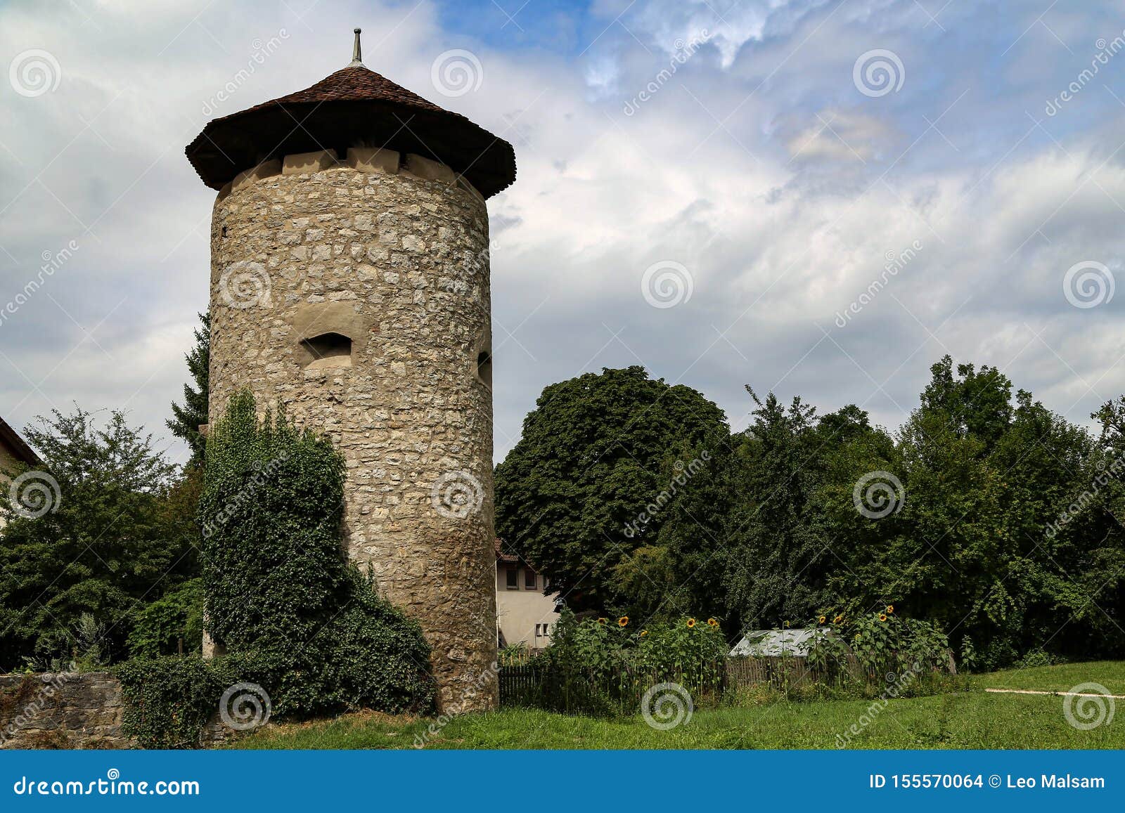 The Old Stone Watchtower in the City Stock Photo - Image of famous ...