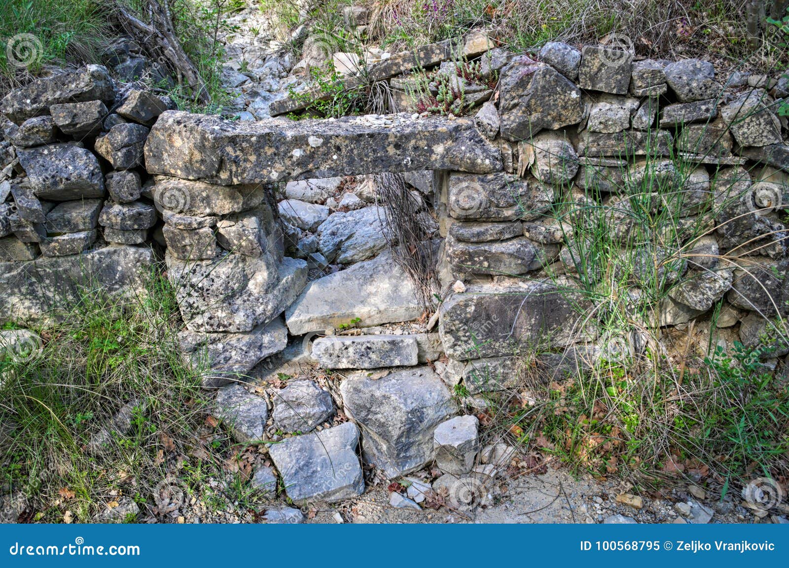 Old Stone Water Stream Path, Now Dry Stock Image - Image of texture ...