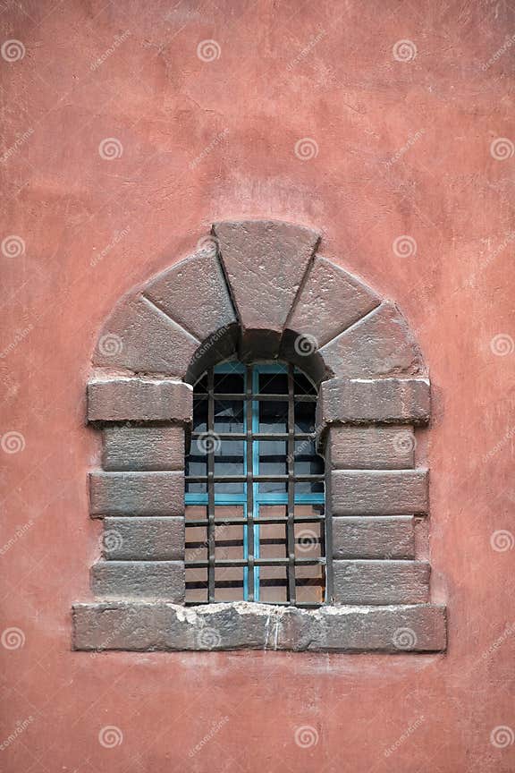 Old Stone Window in Castle. Metal Bars on Window Stock Photo - Image of ...