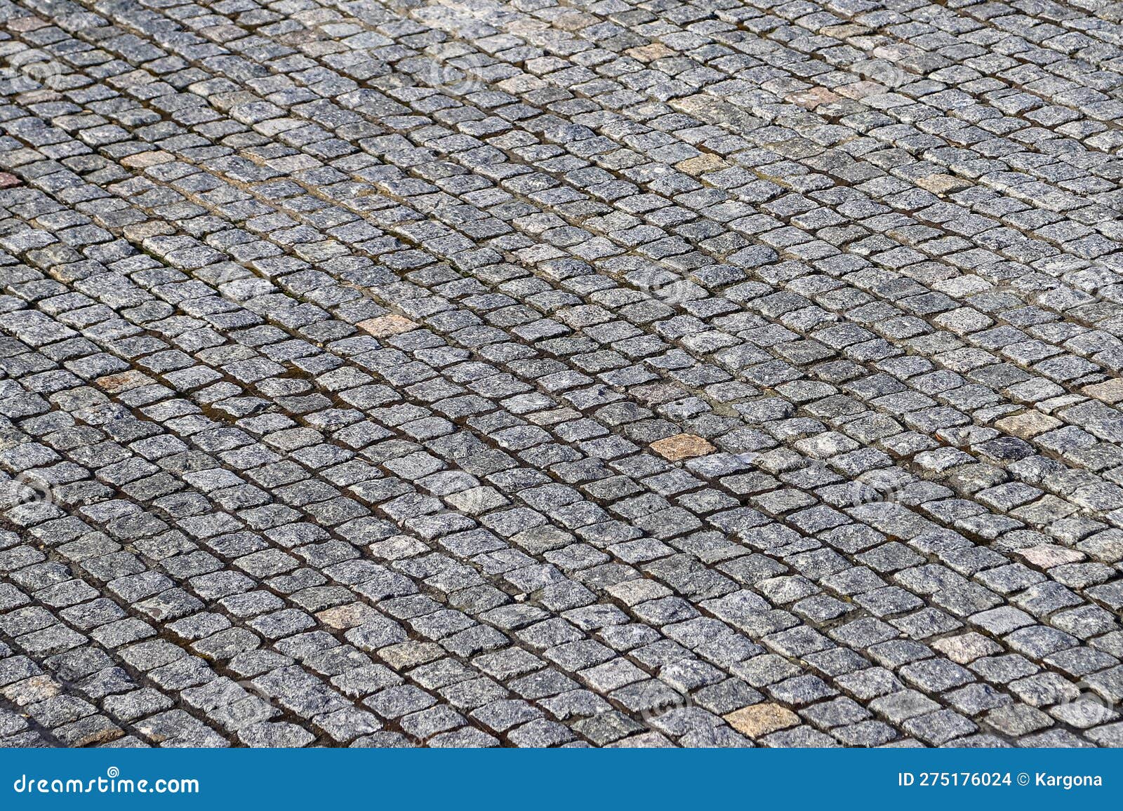 An Old Stoneblock Pavement Cobbled with Granite Blocks. Photo in ...