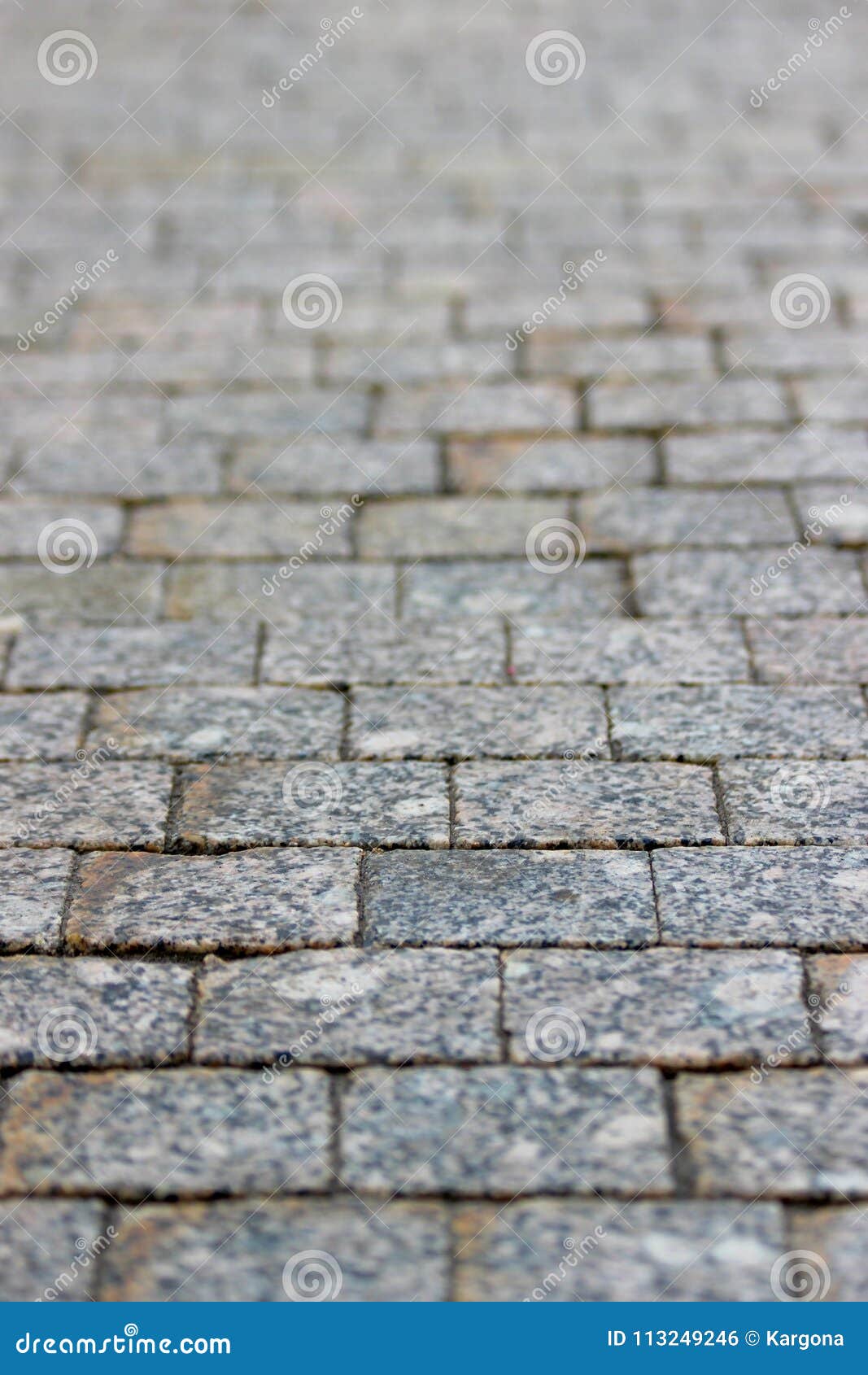 An Old Stoneblock Pavement Cobbled With Rectangular Granite Blocks In ...