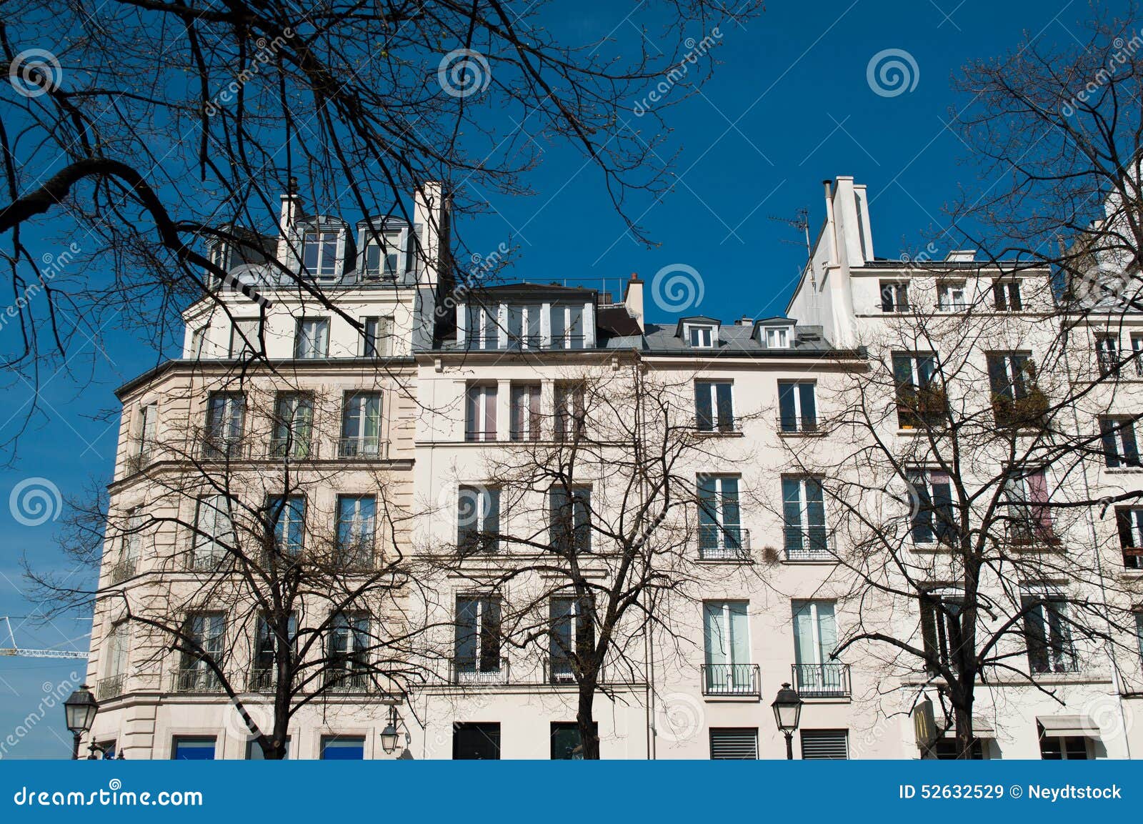 Parisian building stock image. Image of paris, decorative - 52632529