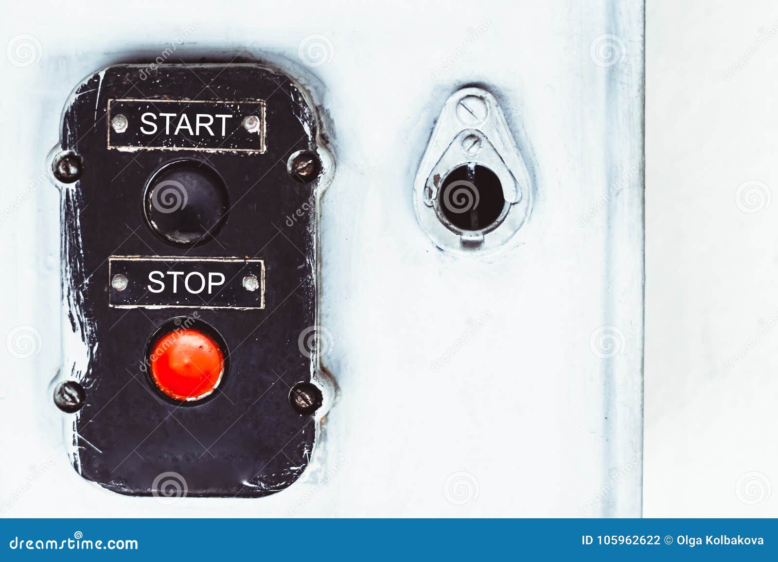 The old stop button start stock photo. Image of front - 105962622