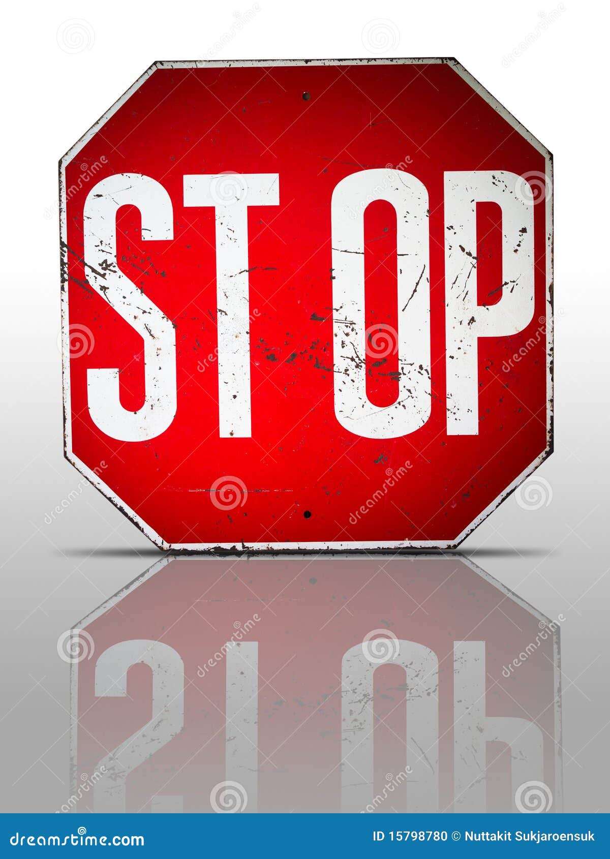 Old stop sign stock illustration. Illustration of warning - 15798780