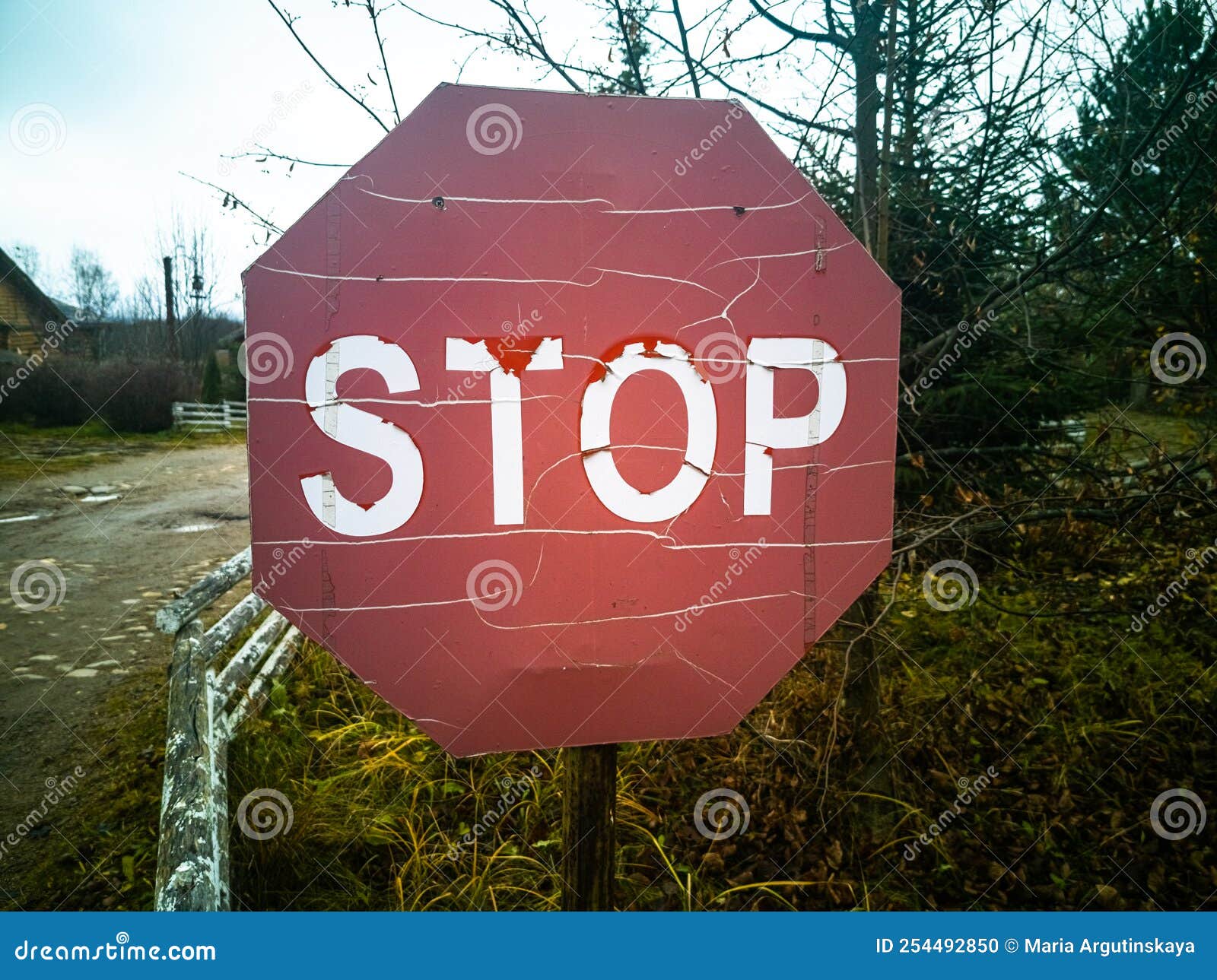 Old Stop Sign in Countryside Landscape Stock Photo - Image of folk ...