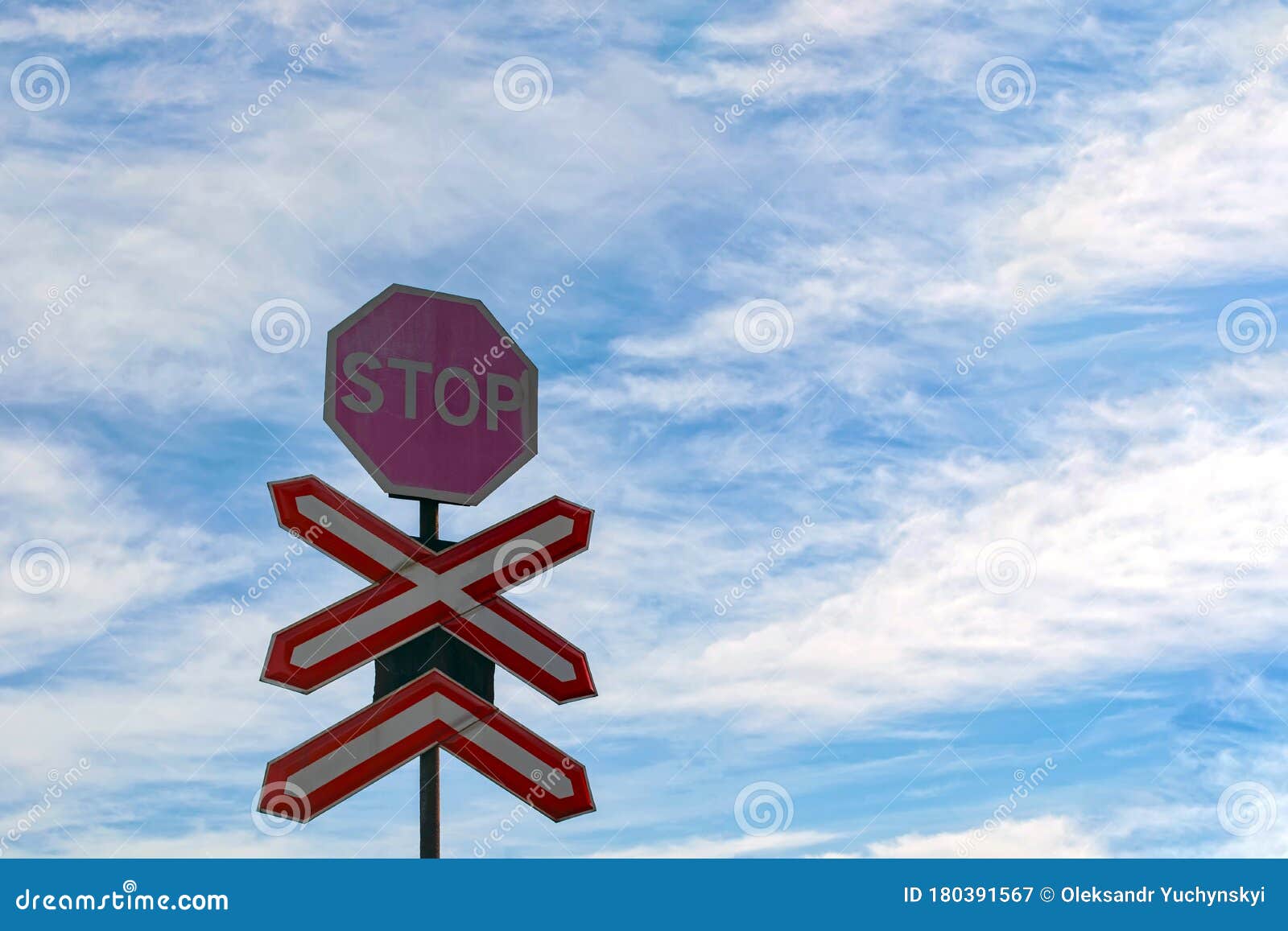 Old Stop Sign on a Pillar Against the Sky Stock Image - Image of object ...