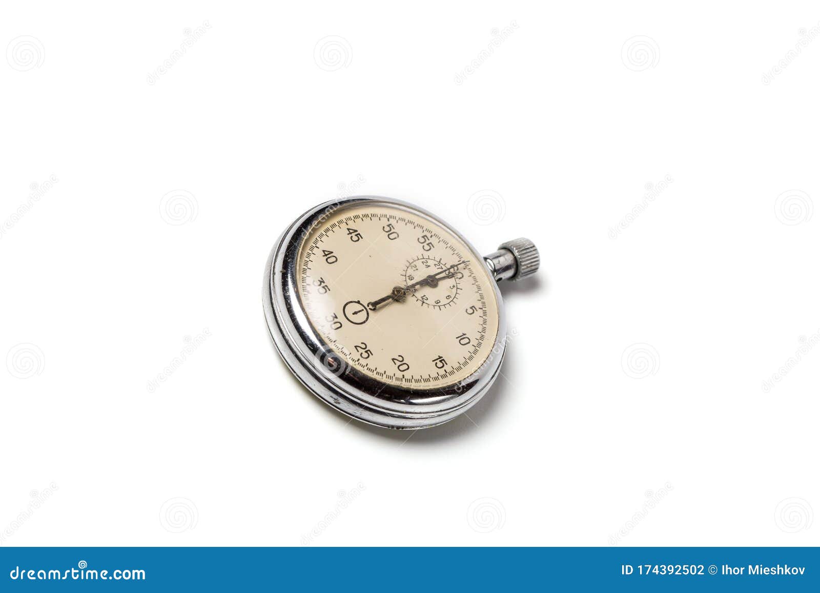 Old Stopwatch for Measuring Time on a White Background Stock Photo ...