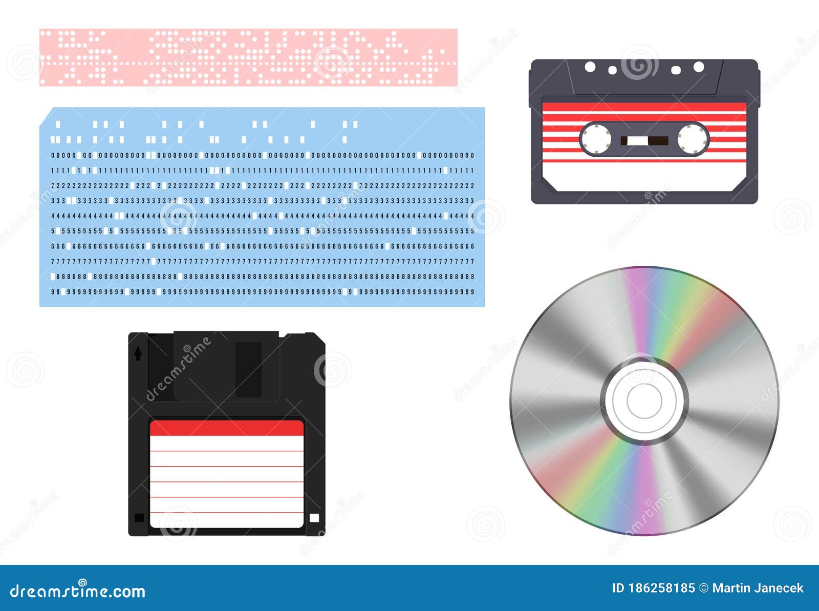 Old storage media stock illustration. Illustration of copy - 186258185