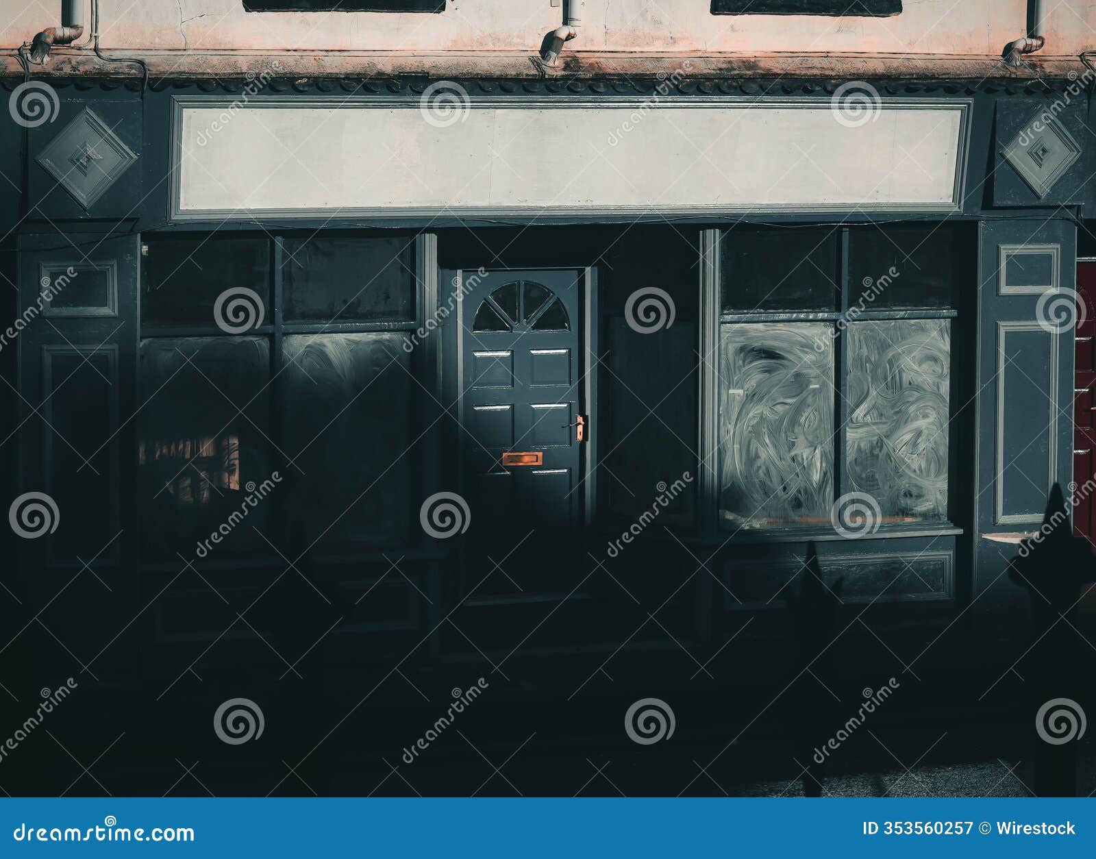 Abandoned Old Storefront with Boarded Windows Stock Image - Image of ...