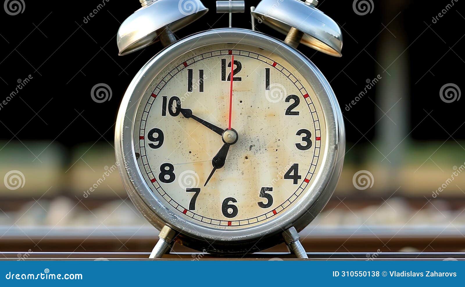 An Old Street Clock with Mechanical Dials and Bronze Arrows, Creating a ...
