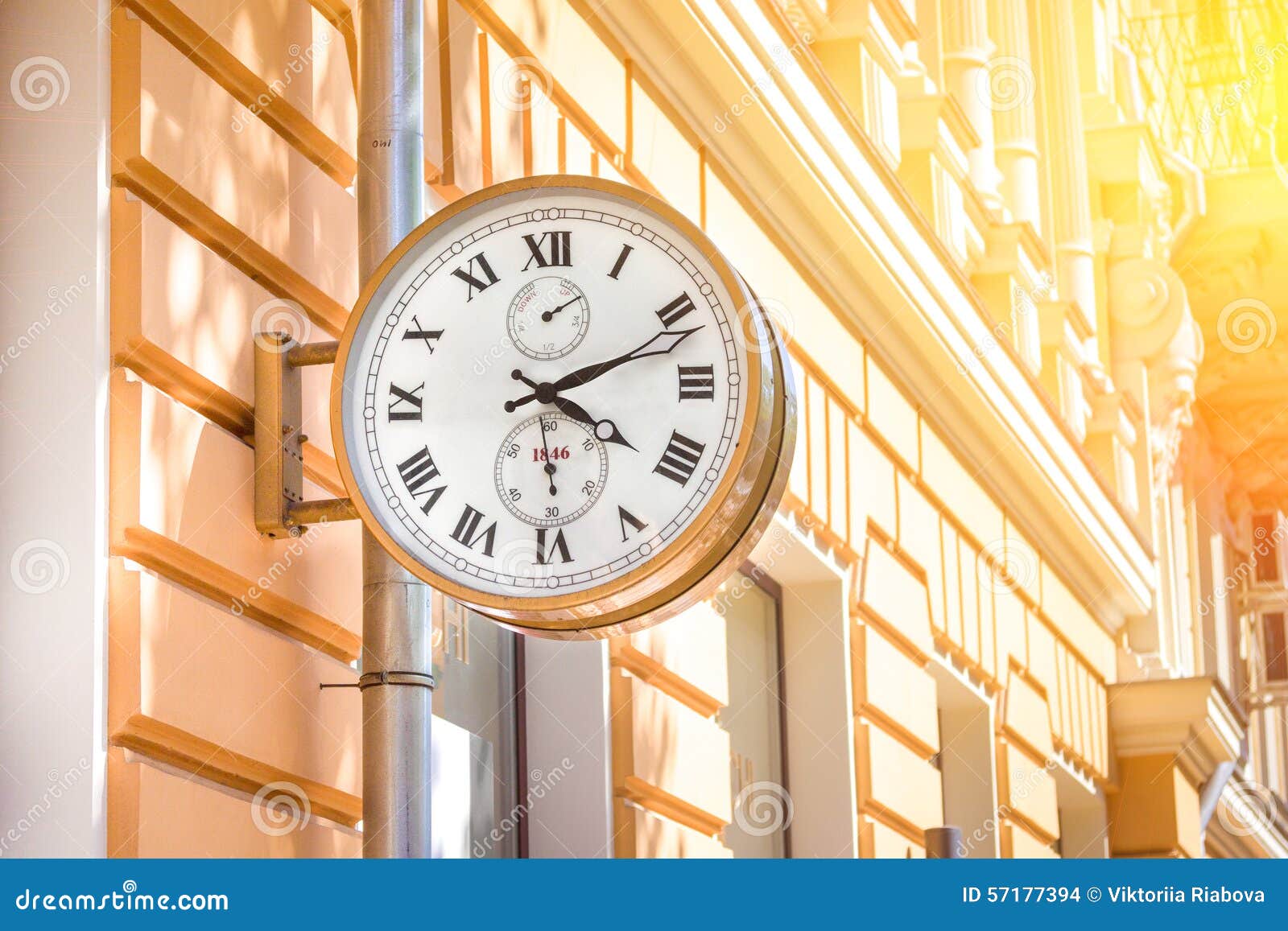 An old street clock stock photo. Image of heat, house - 57177394