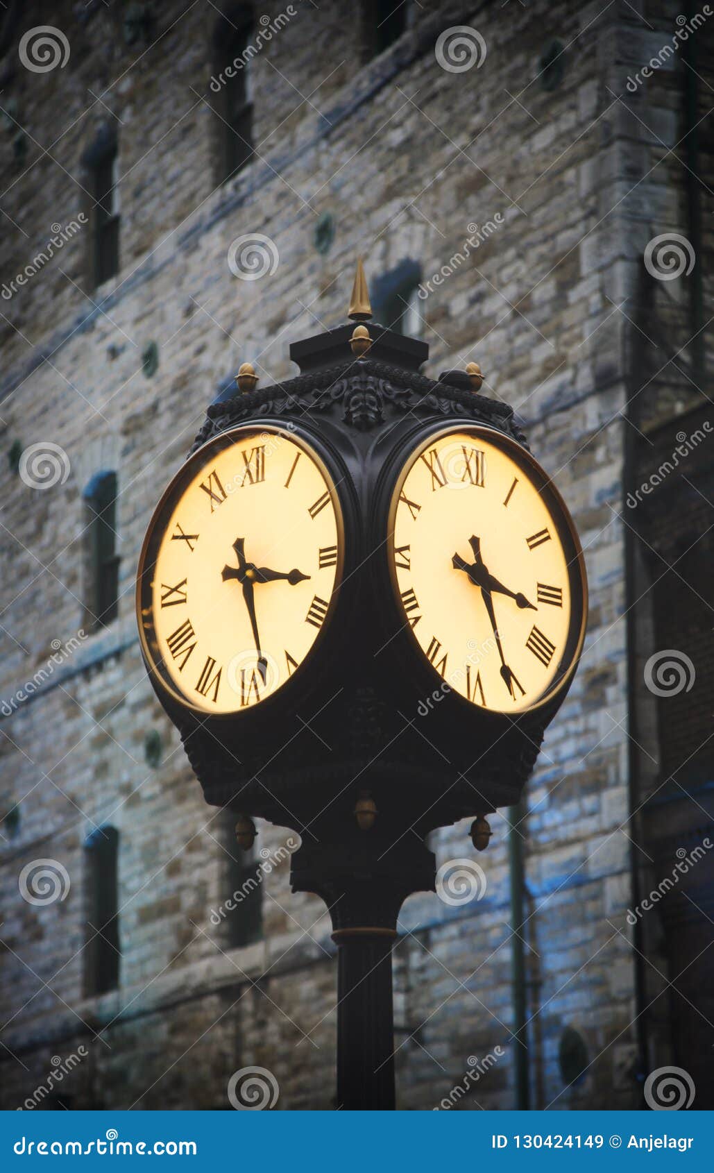 Old Street Clock in Toronto, Canada Stock Image - Image of background ...