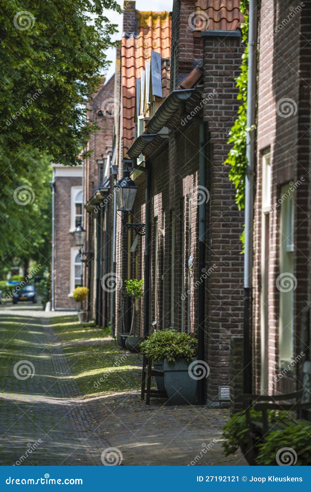 Old street with houses stock image. Image of lamp, town - 27192121
