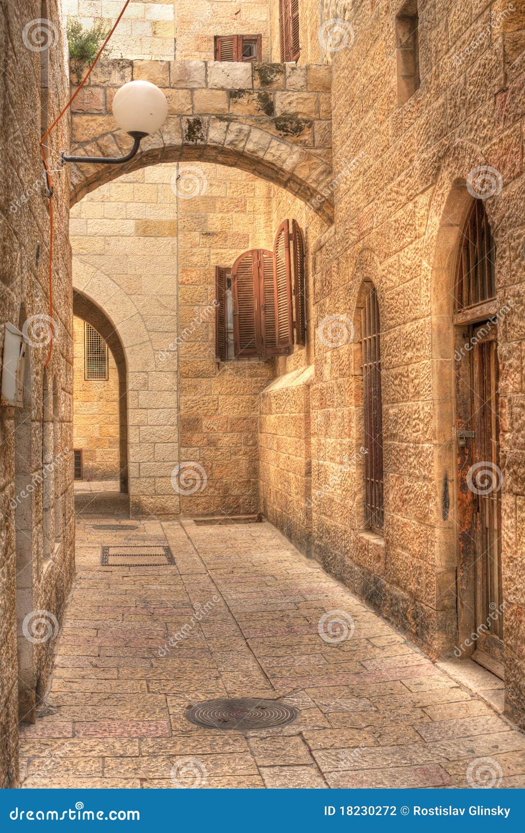 Old Street in Jerusalem, Israel. Stock Photo - Image of popular, house ...