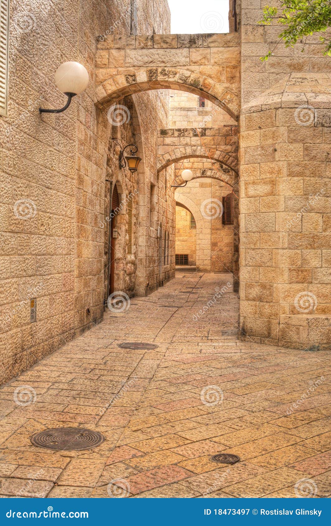 Old Street in Jerusalem, Israel. Stock Image - Image of cityscape ...