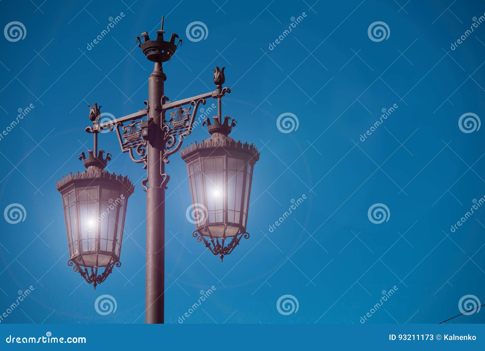 Old Street Lamp on a Classical Facade Stock Image - Image of classical ...