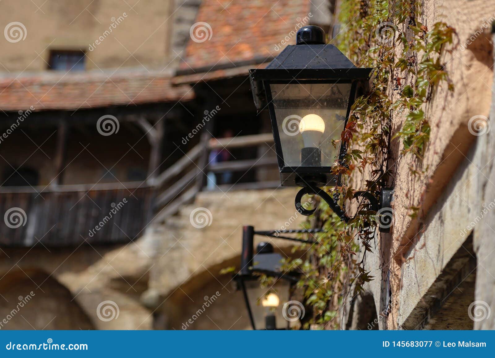 Old Street Lamps Illuminate the Way for Passersby Stock Image - Image ...