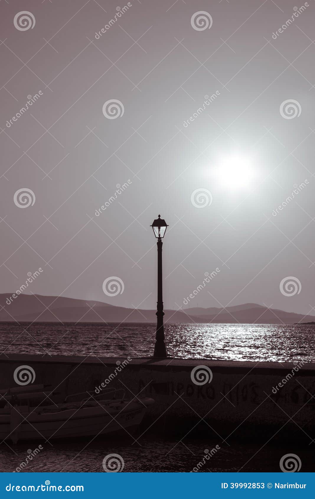Old Street Light with the Sun in Background Stock Image - Image of ...