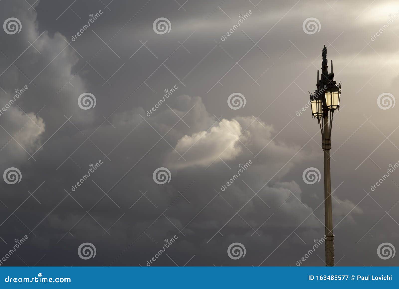 Old Street Light and Wee Cloud Stock Image - Image of street, gathering ...
