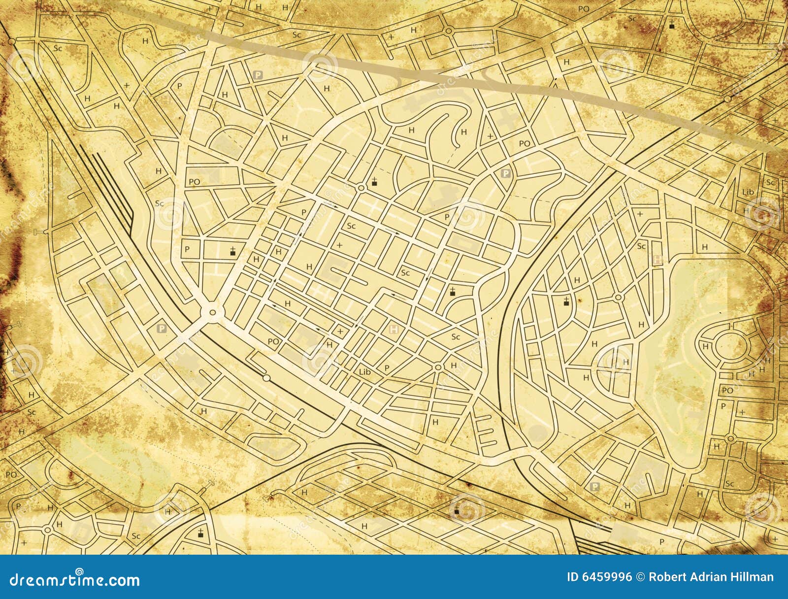 Old street map stock photo. Image of aged, faded, text - 6459996