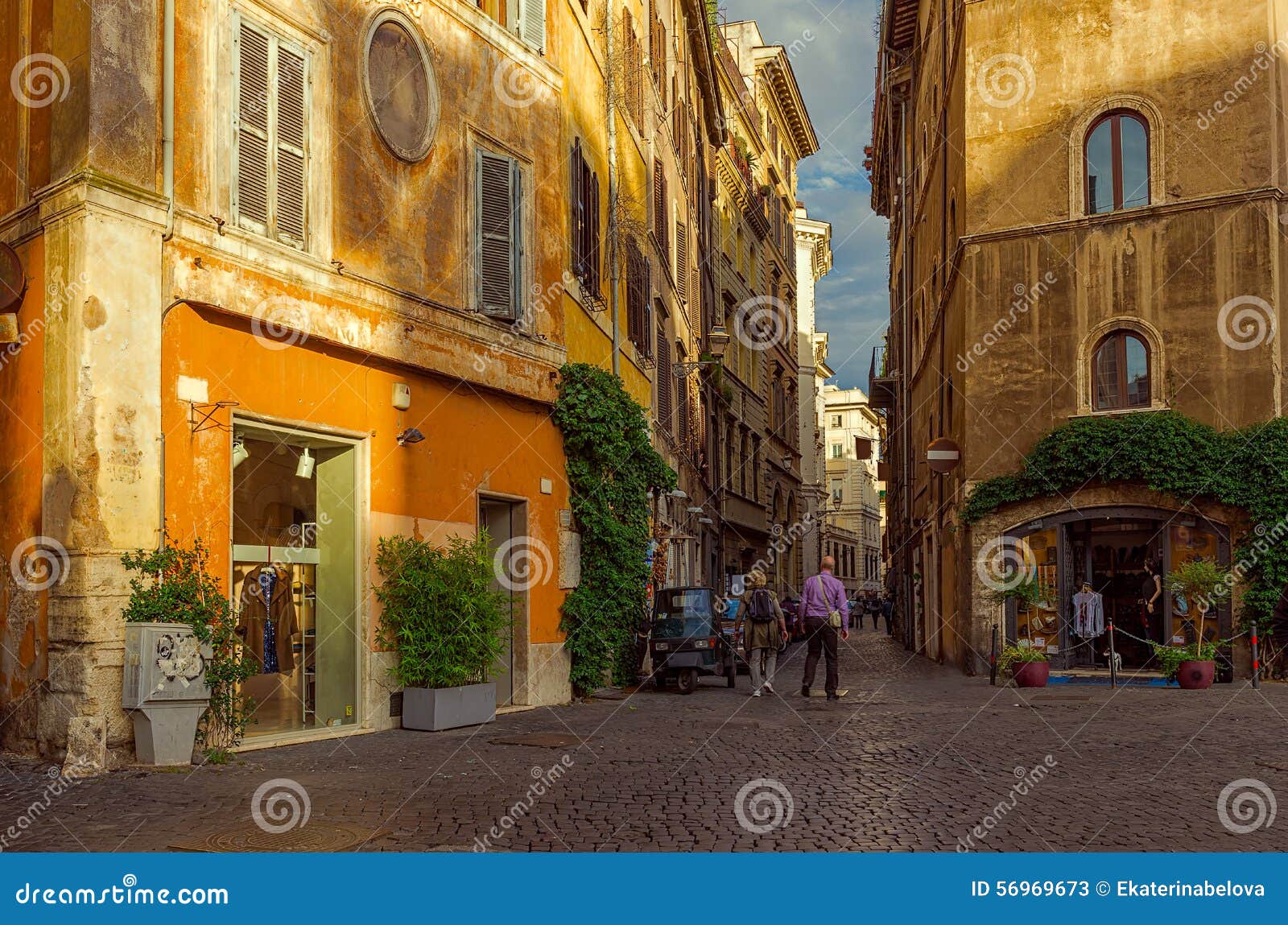 Old street in Rome, Italy editorial stock photo. Image of ambience ...