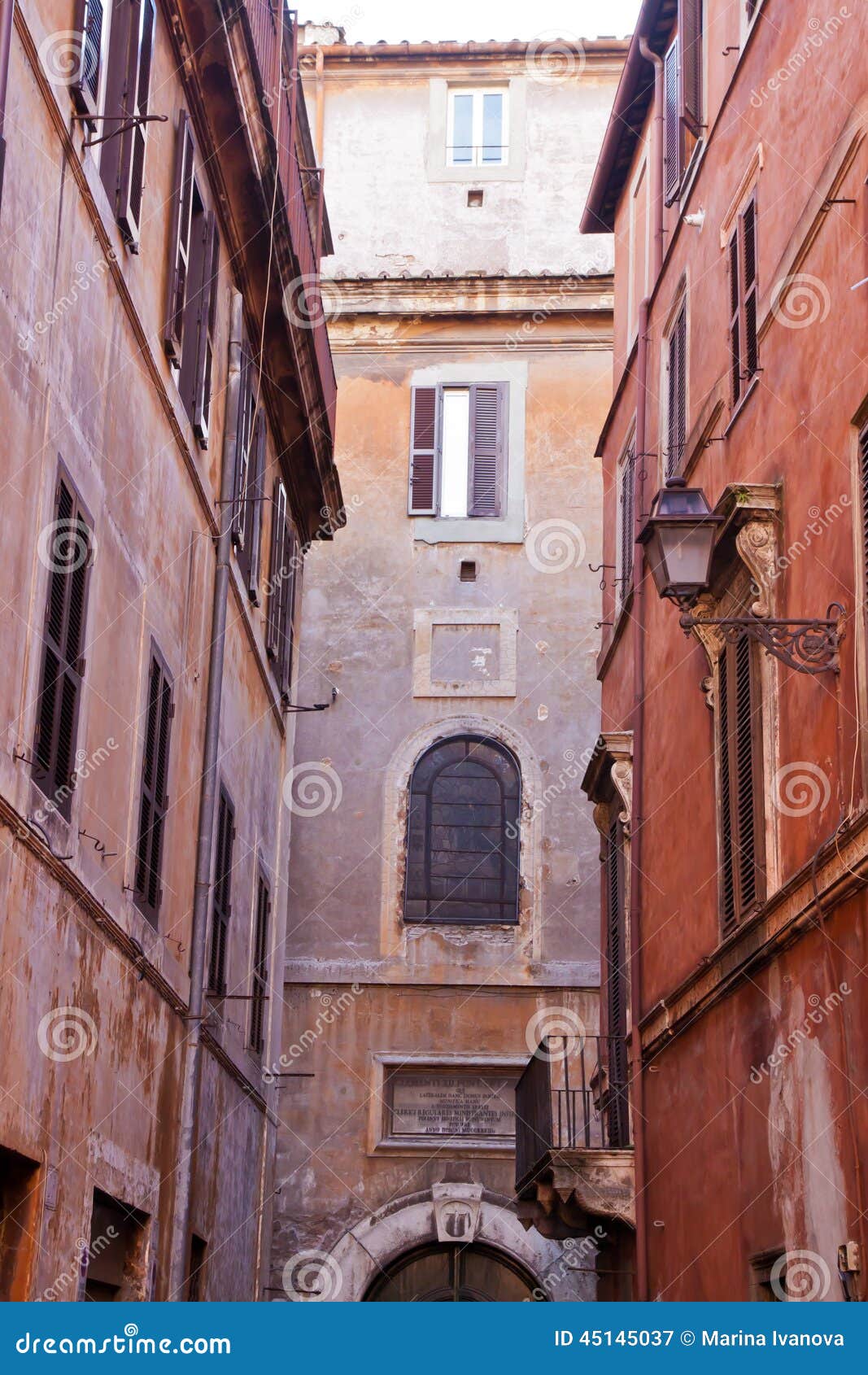 Old street in Rome, Italy stock image. Image of building - 45145037