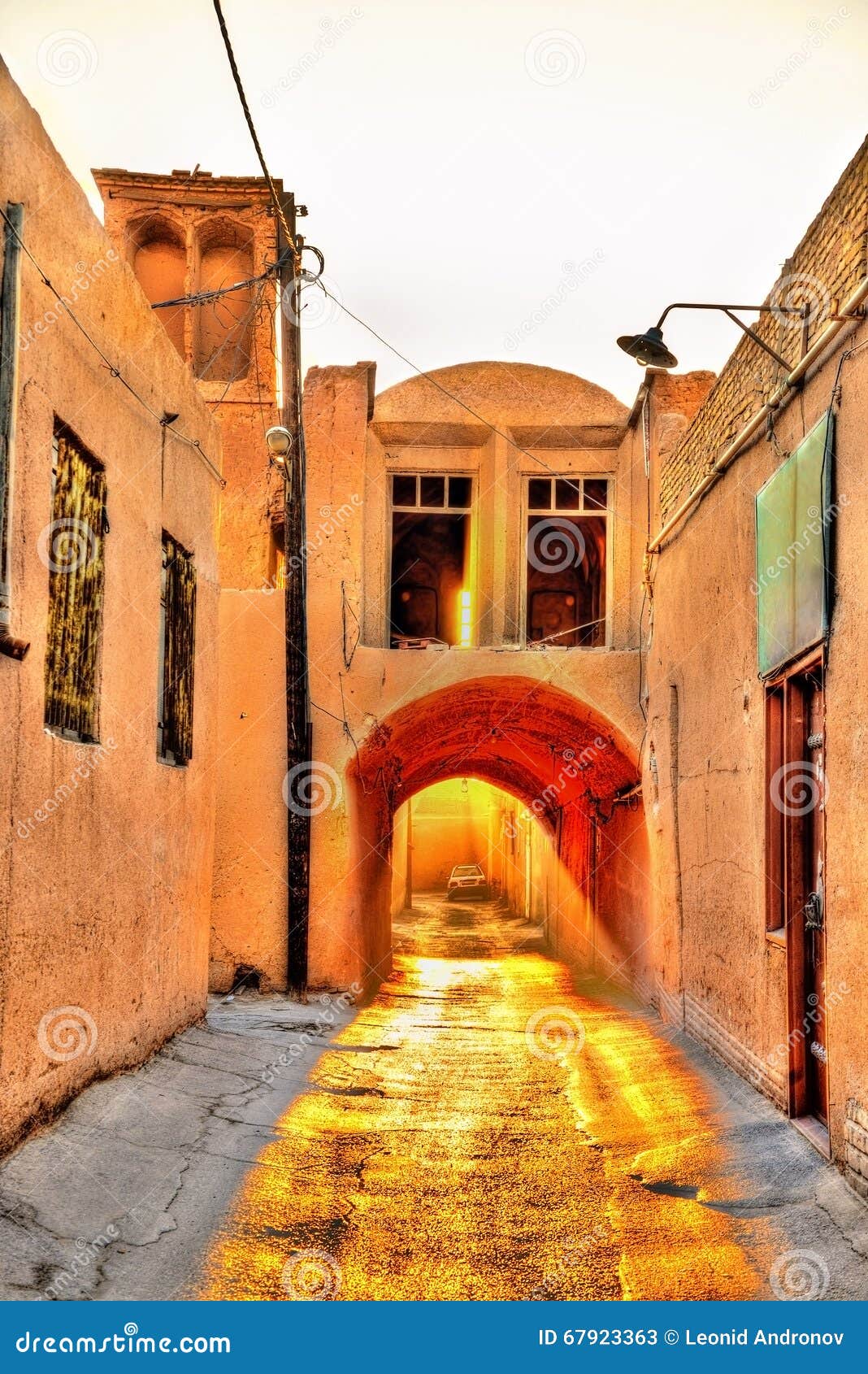 Old street in Yazd, Iran stock image. Image of persian - 67923363