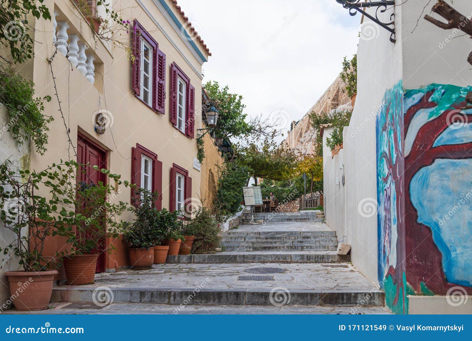 Old Streets Near the Acropolis of Athens Stock Image - Image of greece ...