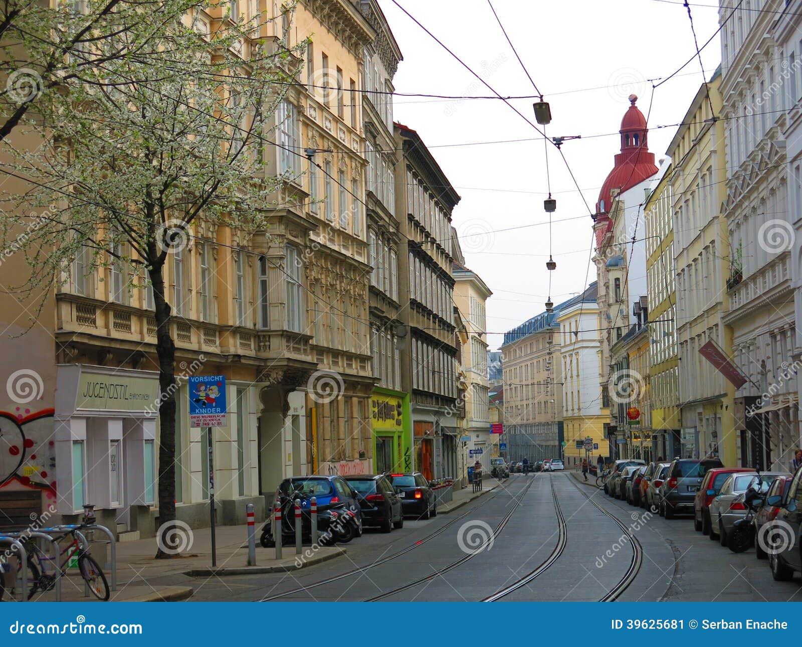 Old streets of Vienna editorial photo. Image of rails - 39625681