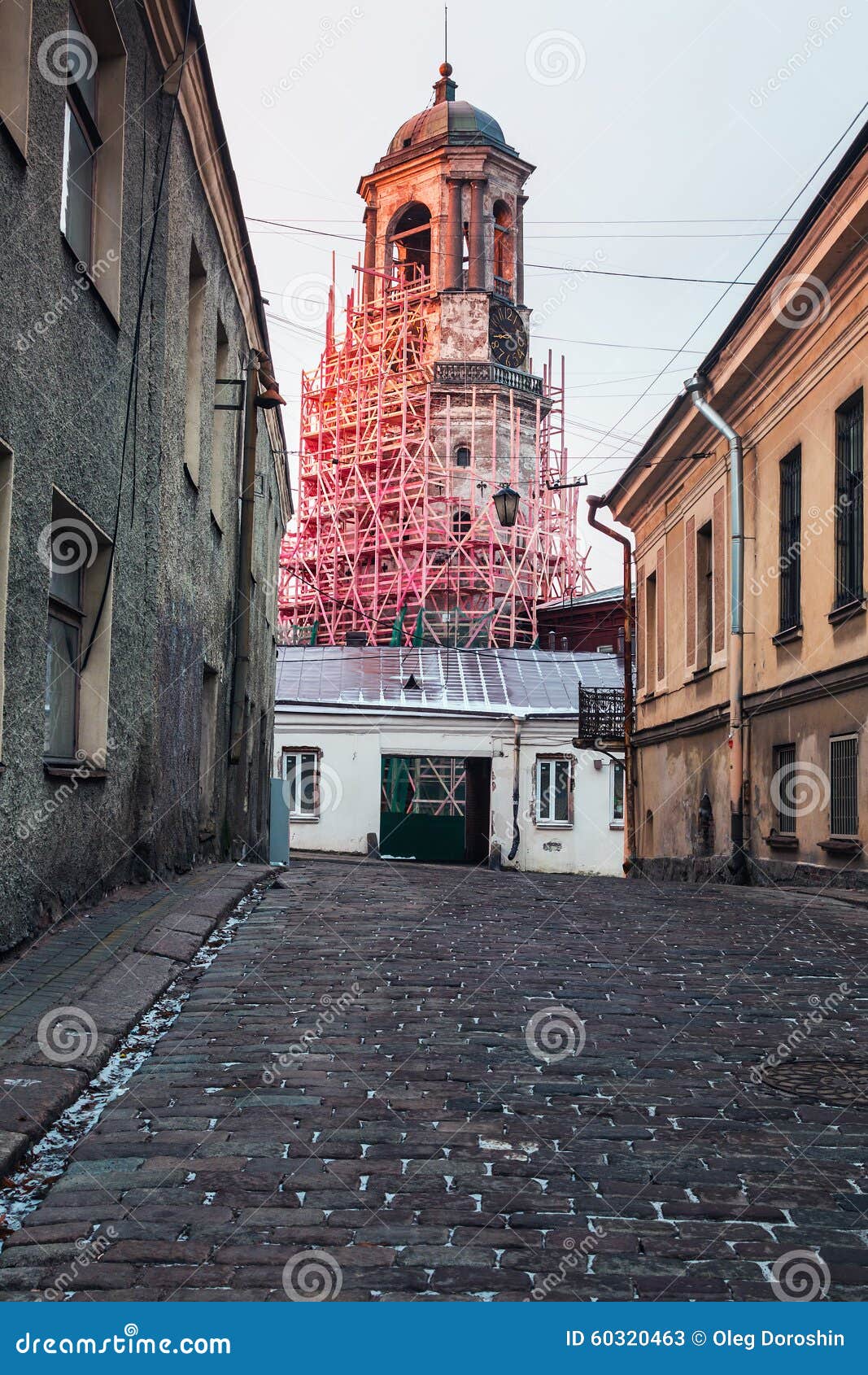 Old Streets of Vyborg at Dawn Stock Image - Image of history, russia ...