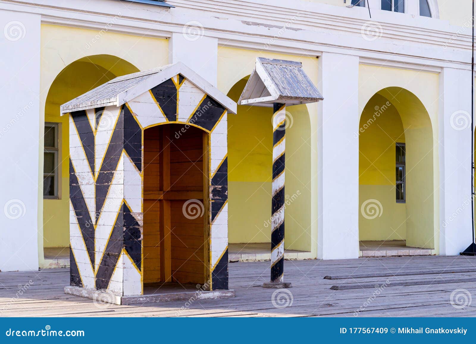 Old Striped Booth of Frontier Guard without Guard Stock Image - Image ...