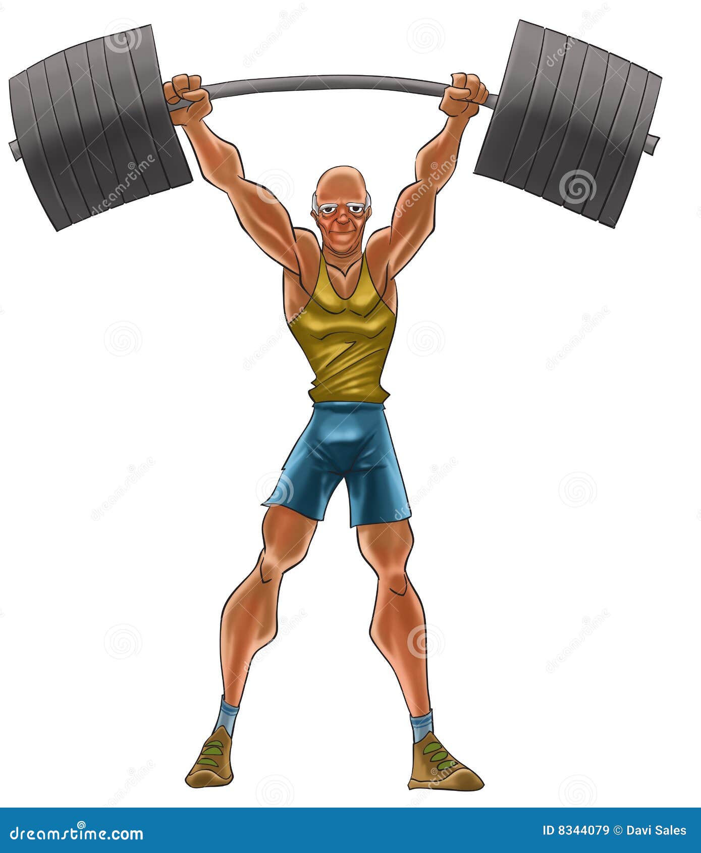 The old strong man stock illustration. Illustration of isolated - 8344079