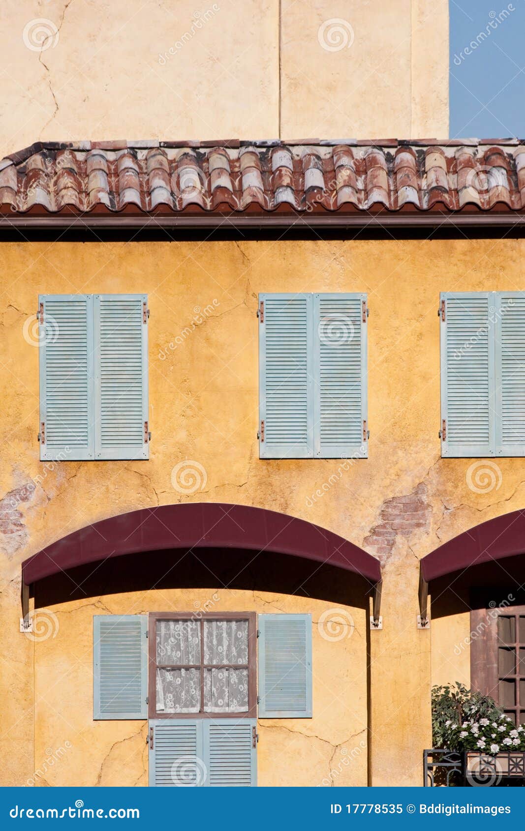 Old Stucco Building stock image. Image of building, windows - 17778535