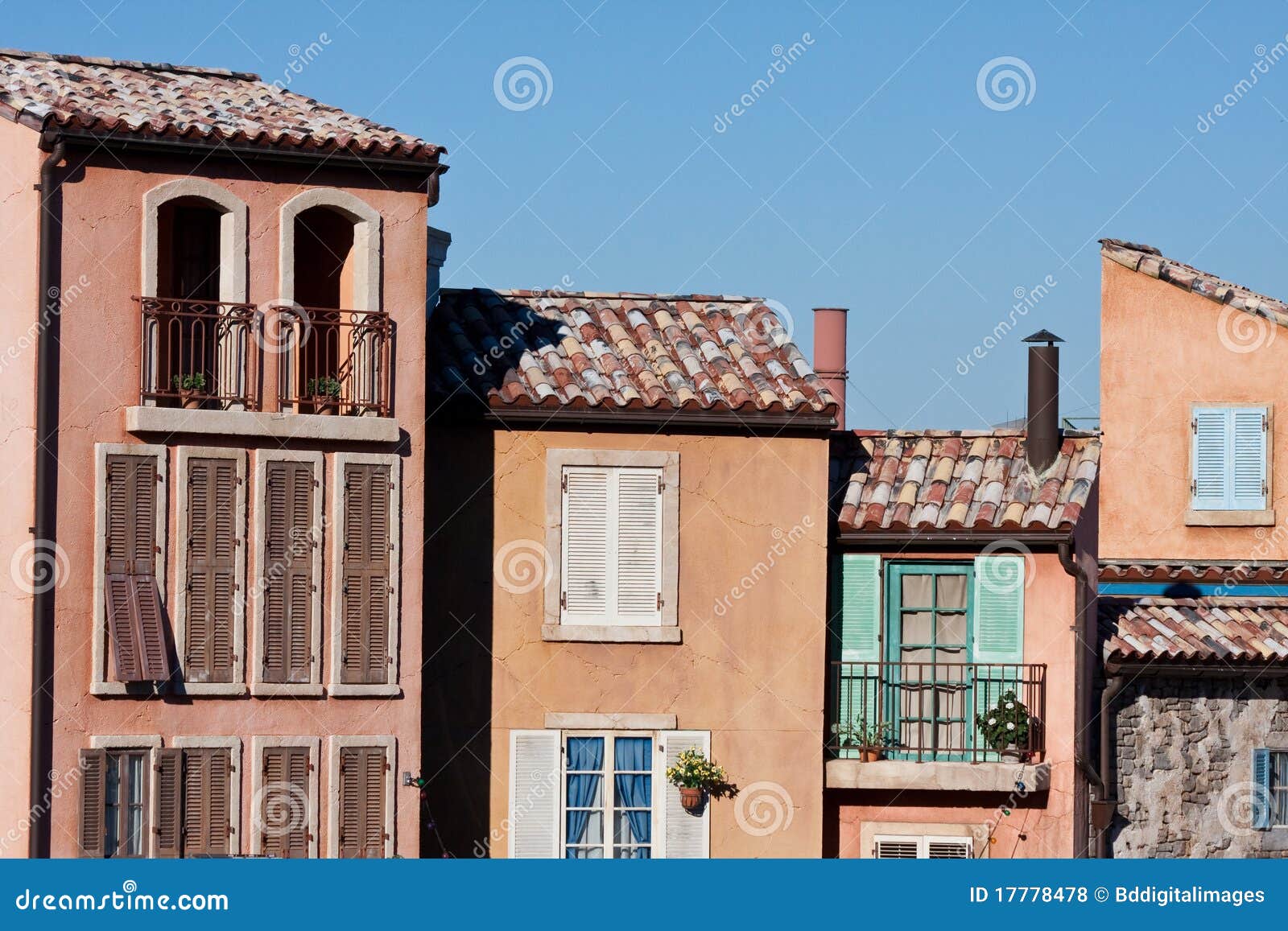 Old Stucco Buildings stock photo. Image of shutters, detail - 17778478