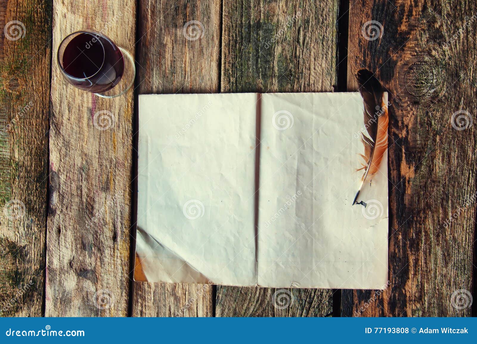 The Old Studio Writer on a Wooden Background from Above Stock Photo ...