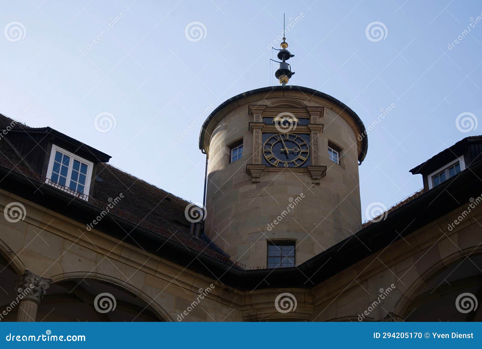 Old Stuttgart Castle - View from the Inner Courtyard Up To the Tower ...