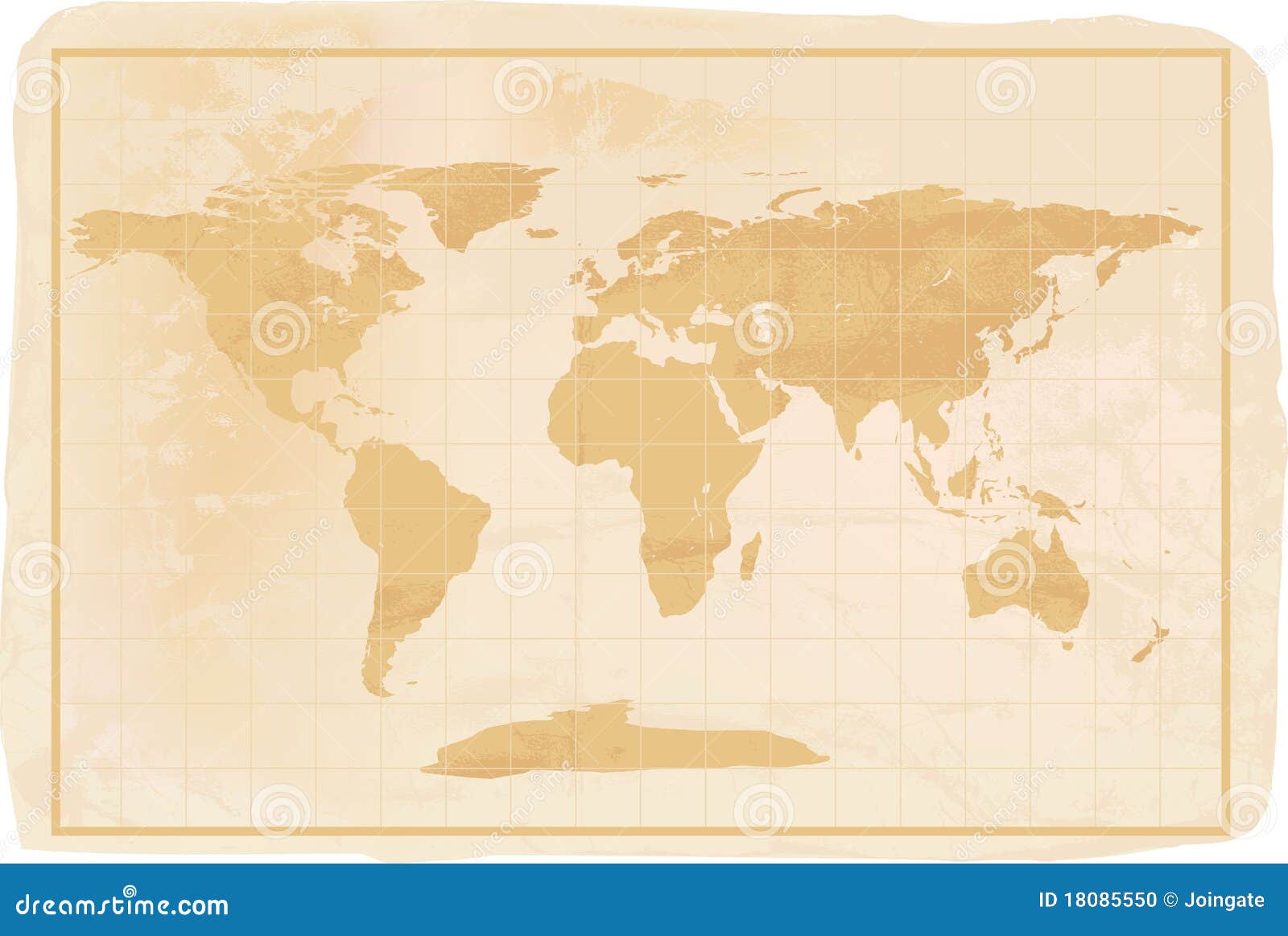 Old Style Anitioque World Map Stock Vector - Illustration of colour ...