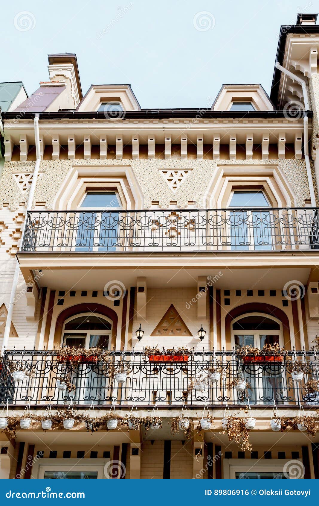 Old Style Architecture in the City with Sky on the Background Stock ...