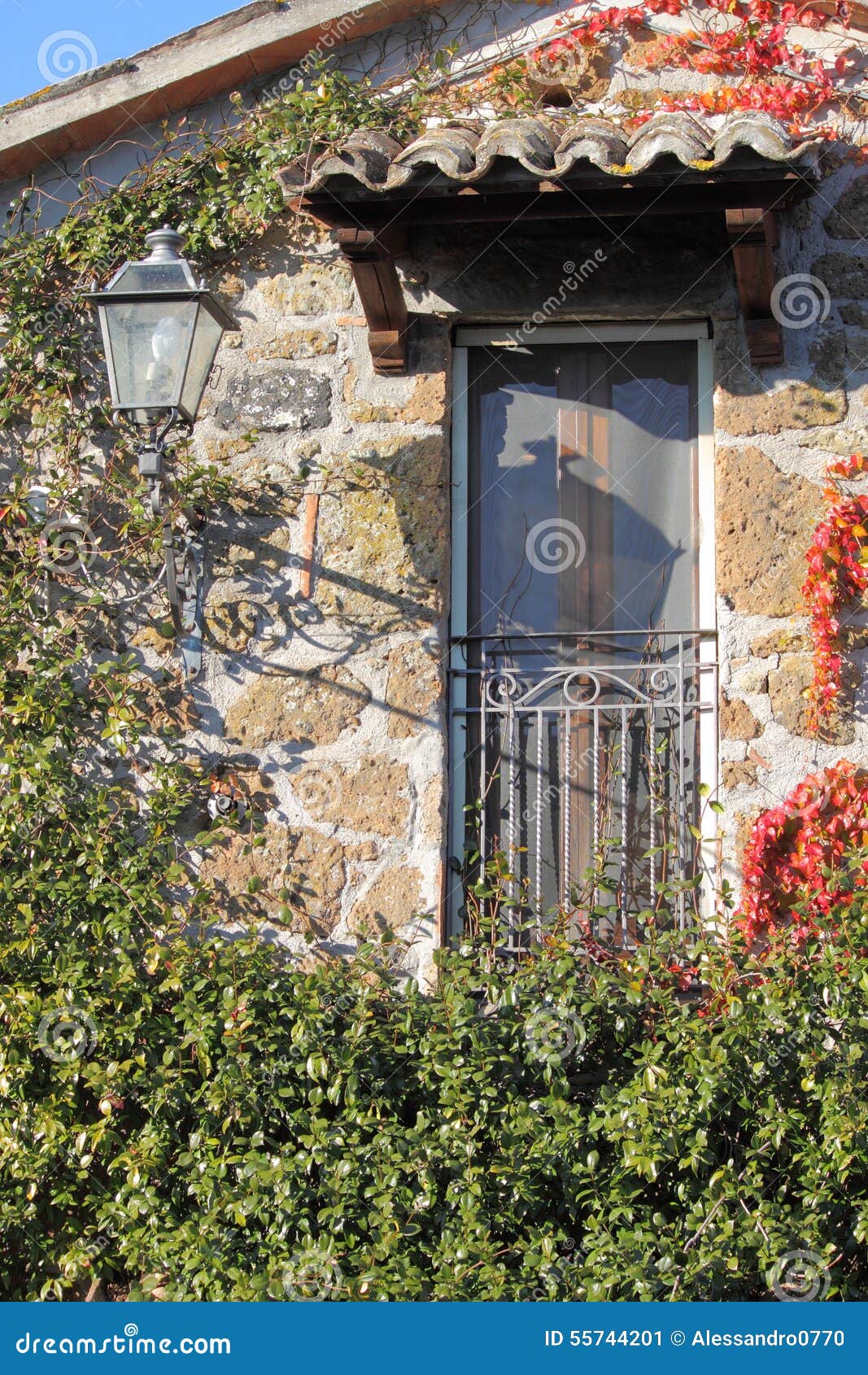 Old style balcony stock image. Image of light, leaves - 55744201