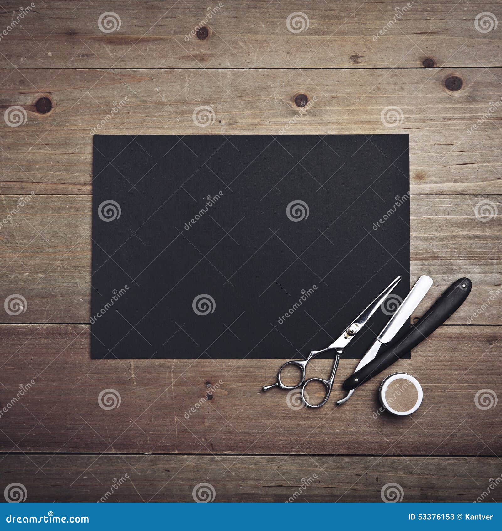 Old Style Barber Tools and Black Page Stock Image - Image of canvas ...
