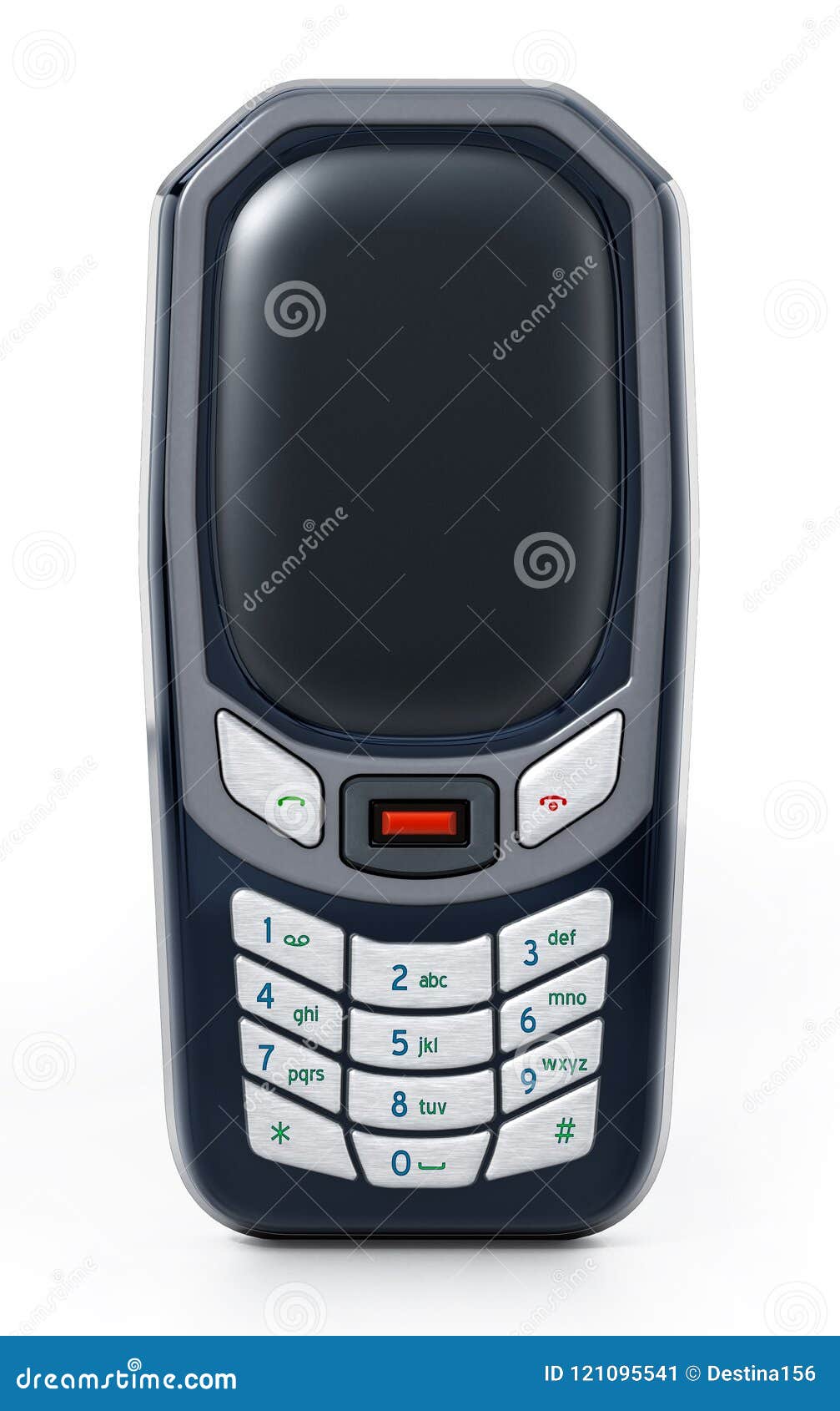 Old Style Basic Mobile Phone with Keypad. 3D Illustration Stock ...