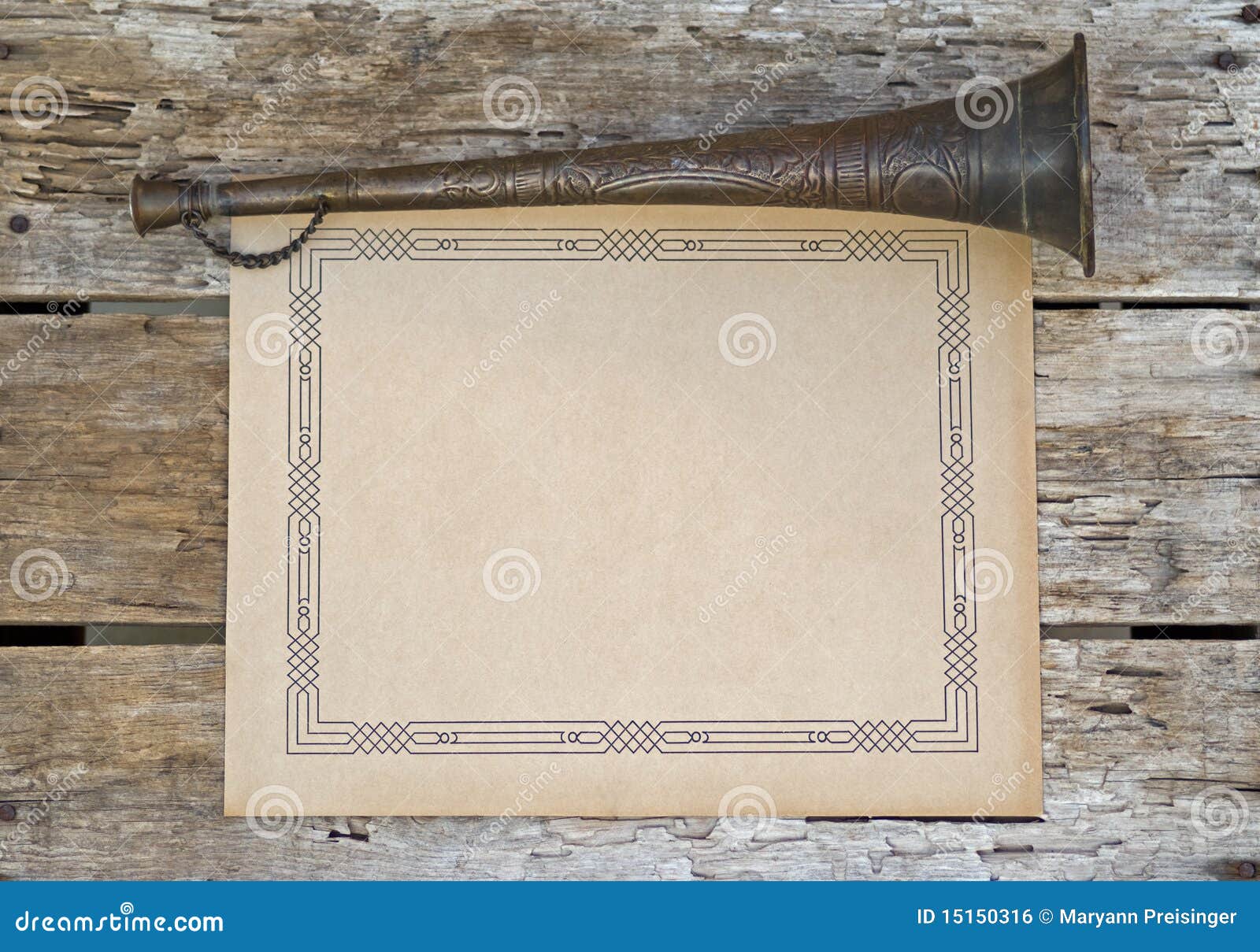 Old Style Blank Message Board Announcement on Wood Stock Photo - Image ...