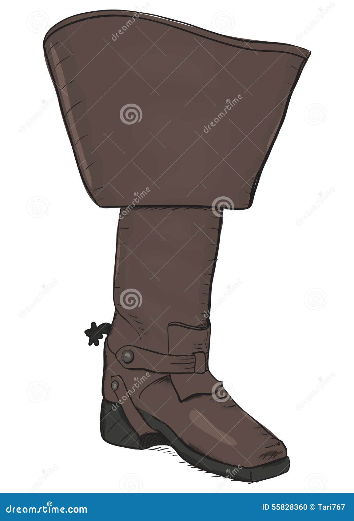 Old style boot with spurs. stock vector. Illustration of shoemaker ...