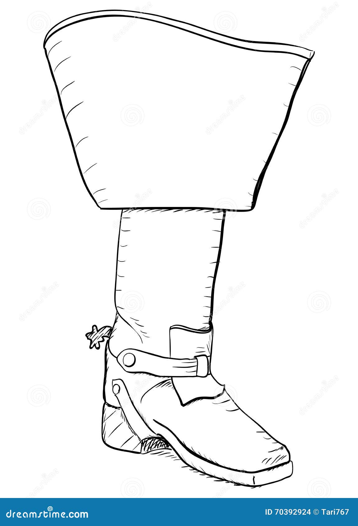 Old Style Boot With Spurs. EPS8 Vector | CartoonDealer.com #70392924