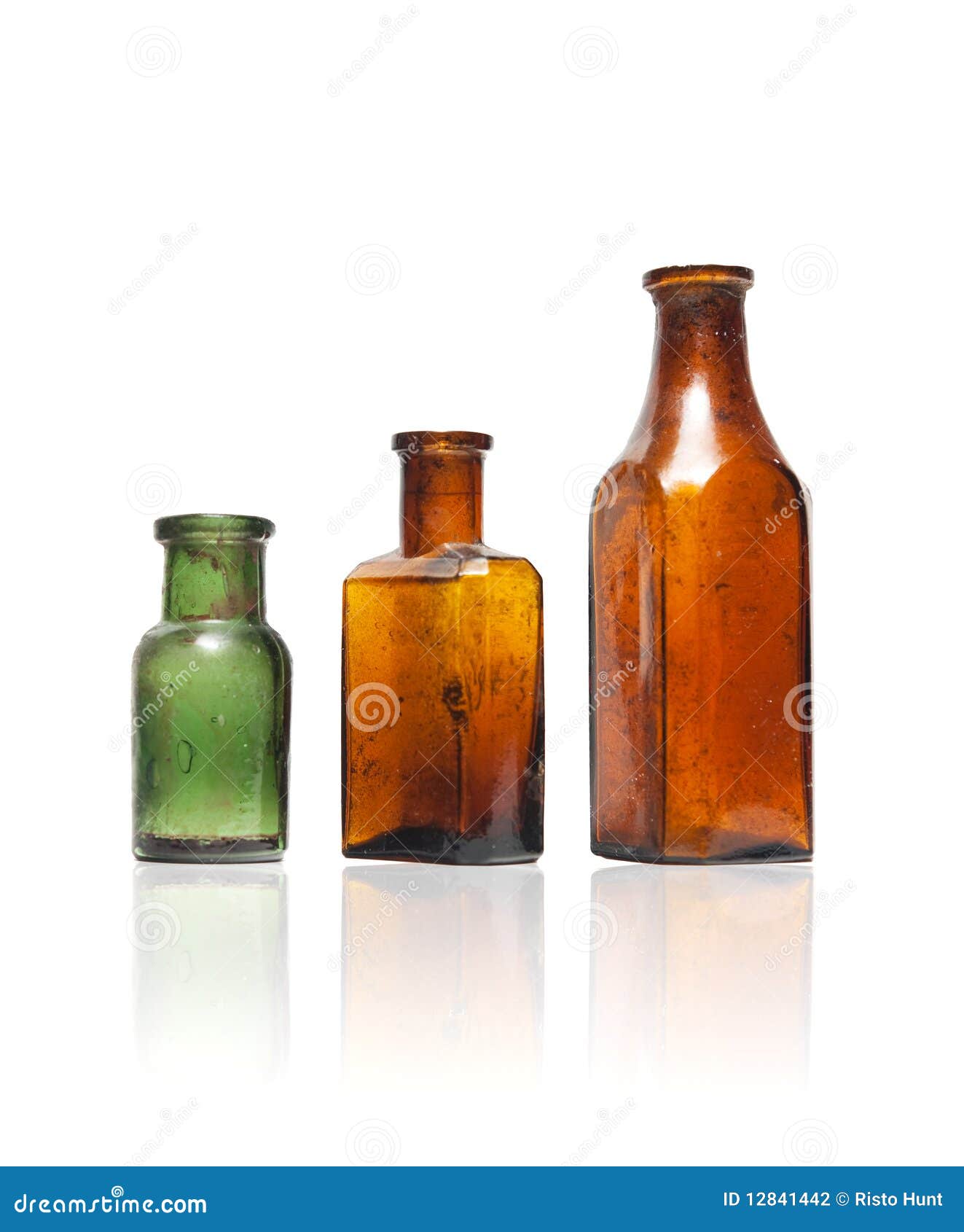 Old style bottles in row stock photo. Image of empty - 12841442