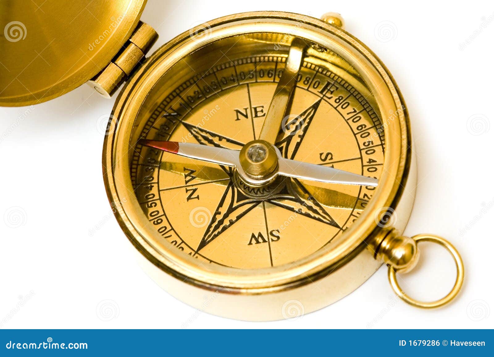 Old Style Brass Compass Royalty Free Stock Image - Image: 1679286