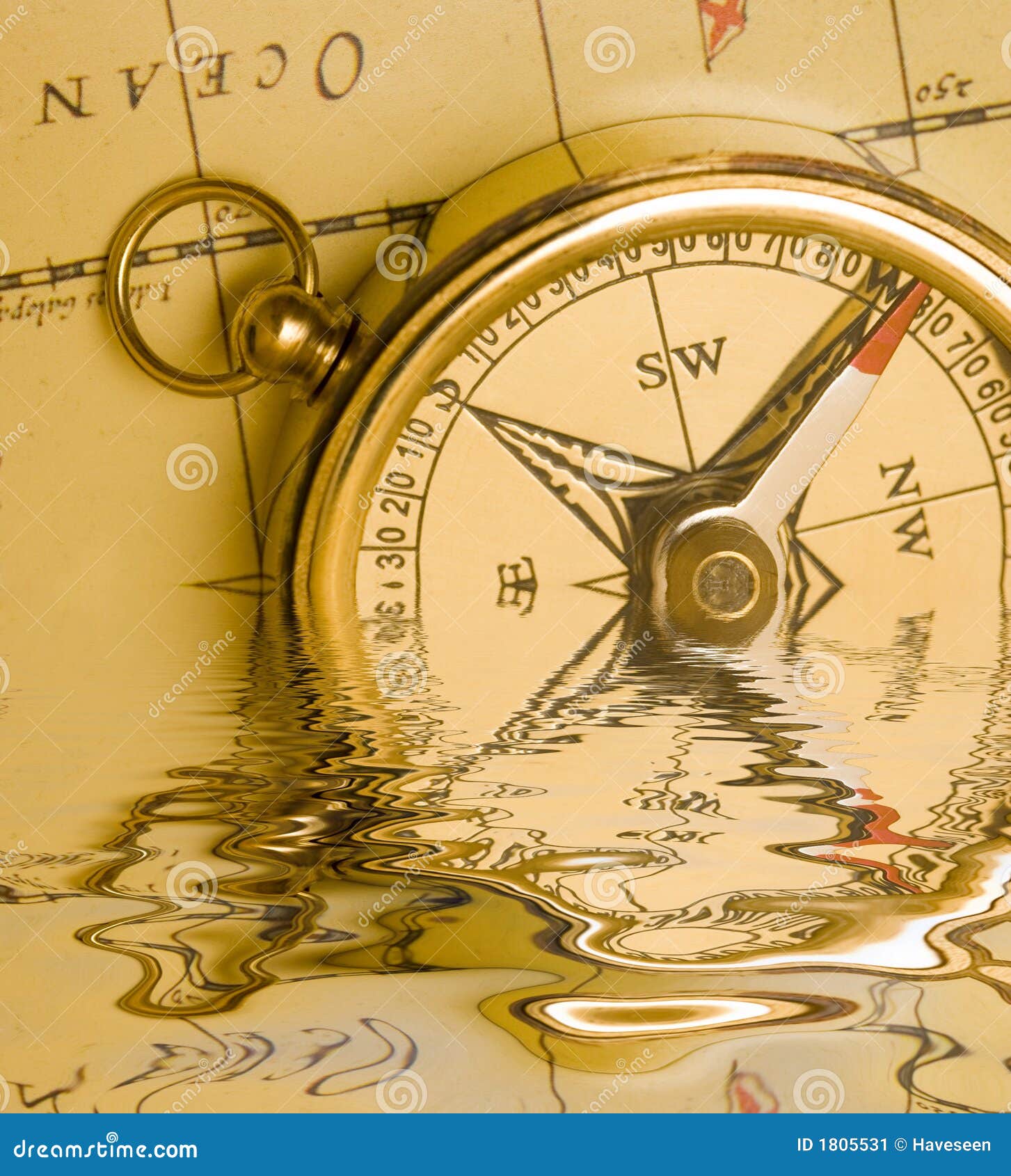 Old style brass compass stock image. Image of latitude - 1805531