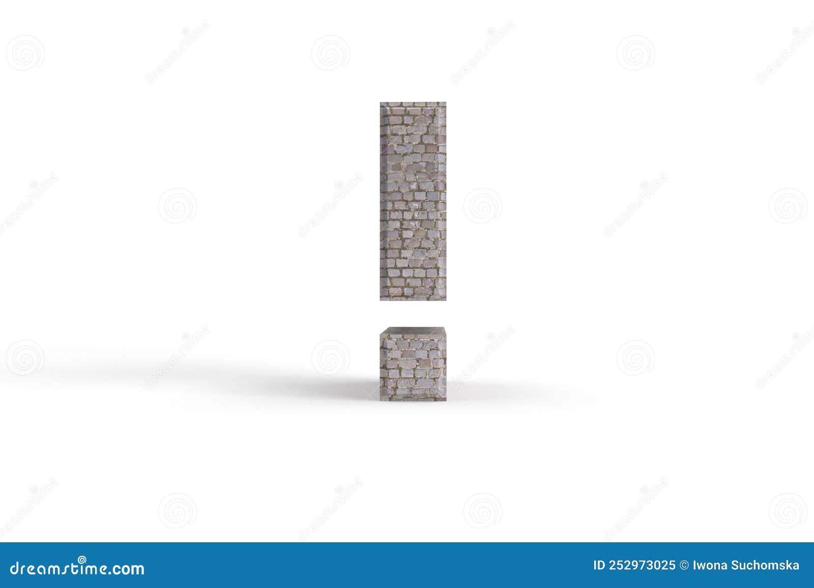 Old Style Brick Stone Exclamation Point Stock Illustration - Illustration of stone, building ...